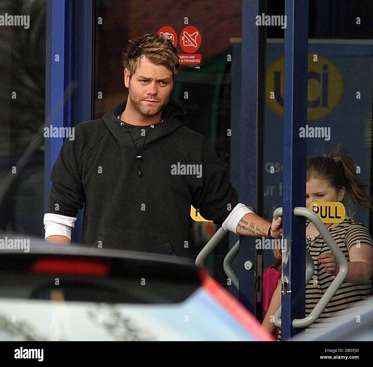 Brian McFadden with his daughters after taking them to the cinema to ...