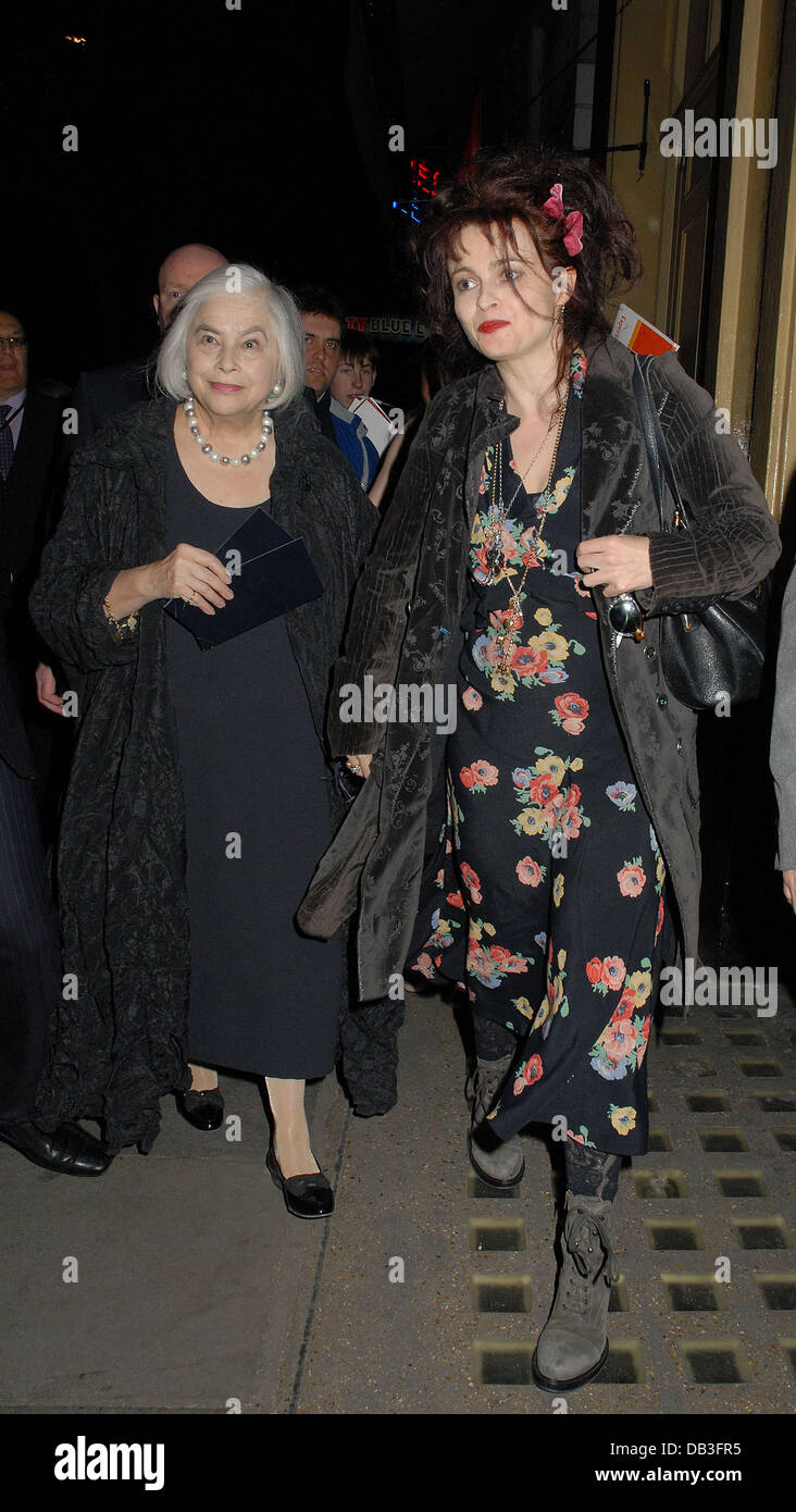 Helena Bonham Carter and her mother Elena Betty Blue Eyes press night ...