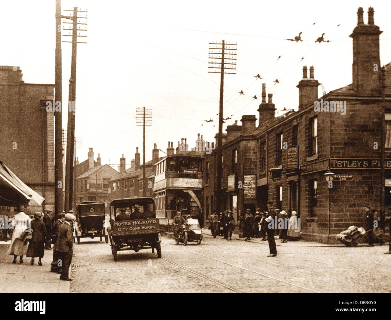 Stanningley Tram Terminus probably 1920s Stock Photo - Alamy