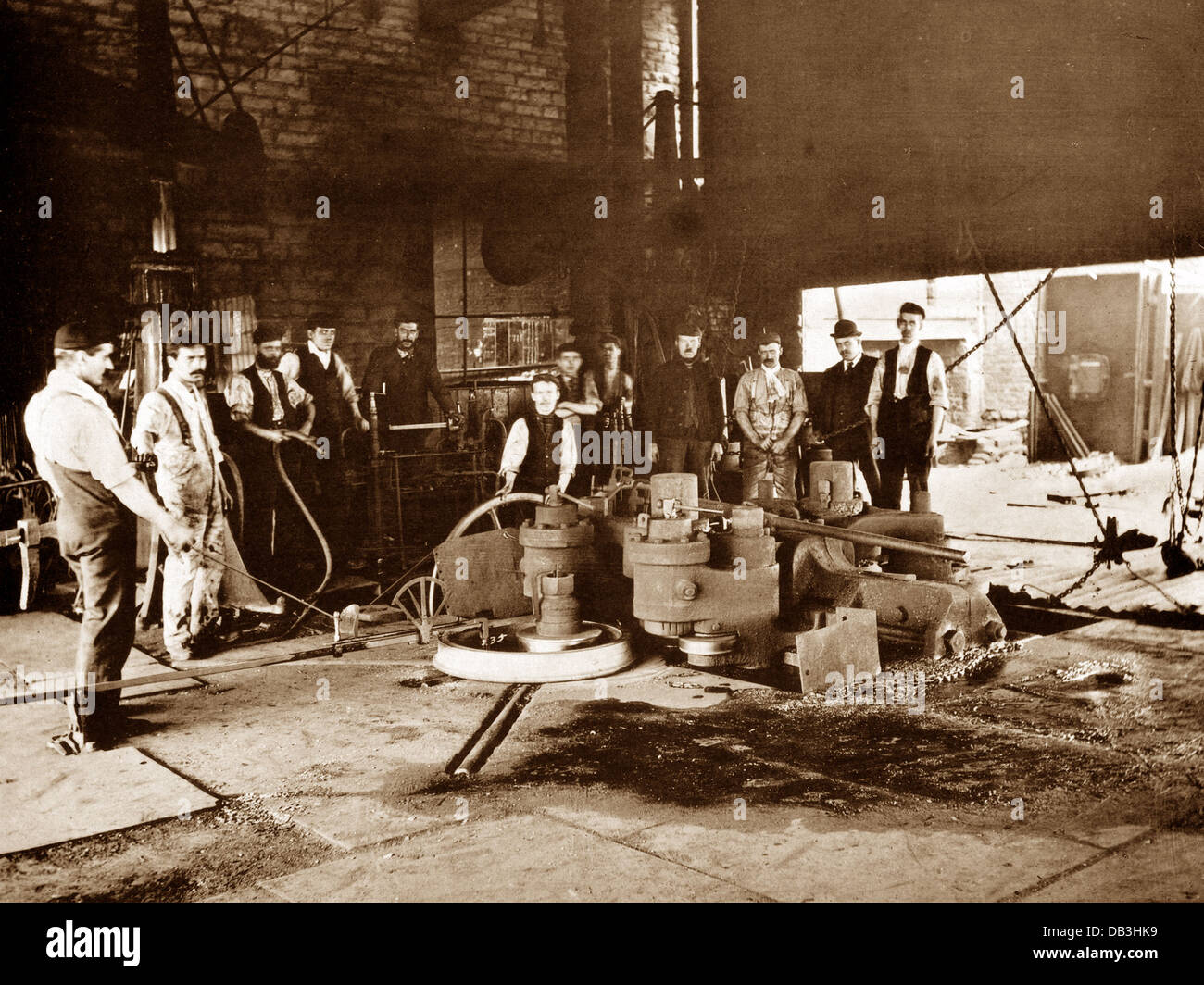 Penistone Steel Works Tyre Rolling Mill early 1900s Stock Photo - Alamy
