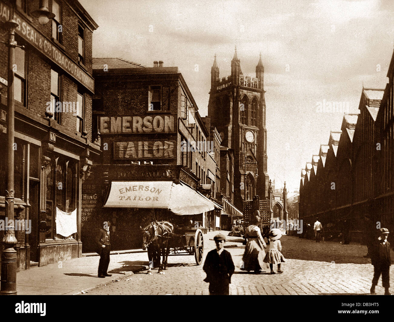 Stockport Market Place early 1900s Stock Photo - Alamy