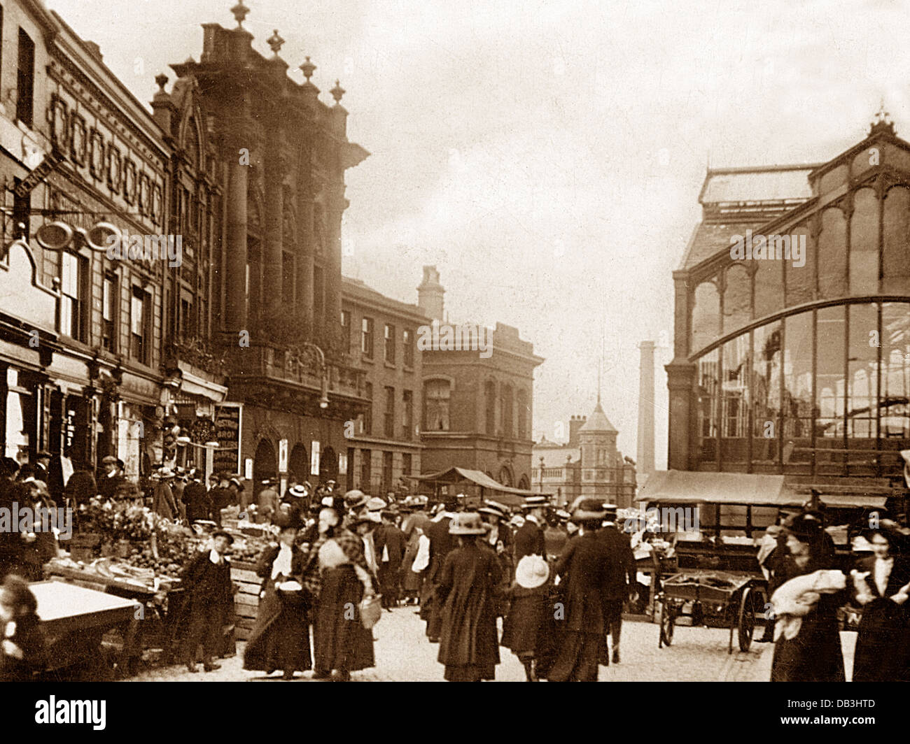 Stockport Market Street early 1900s Stock Photo - Alamy