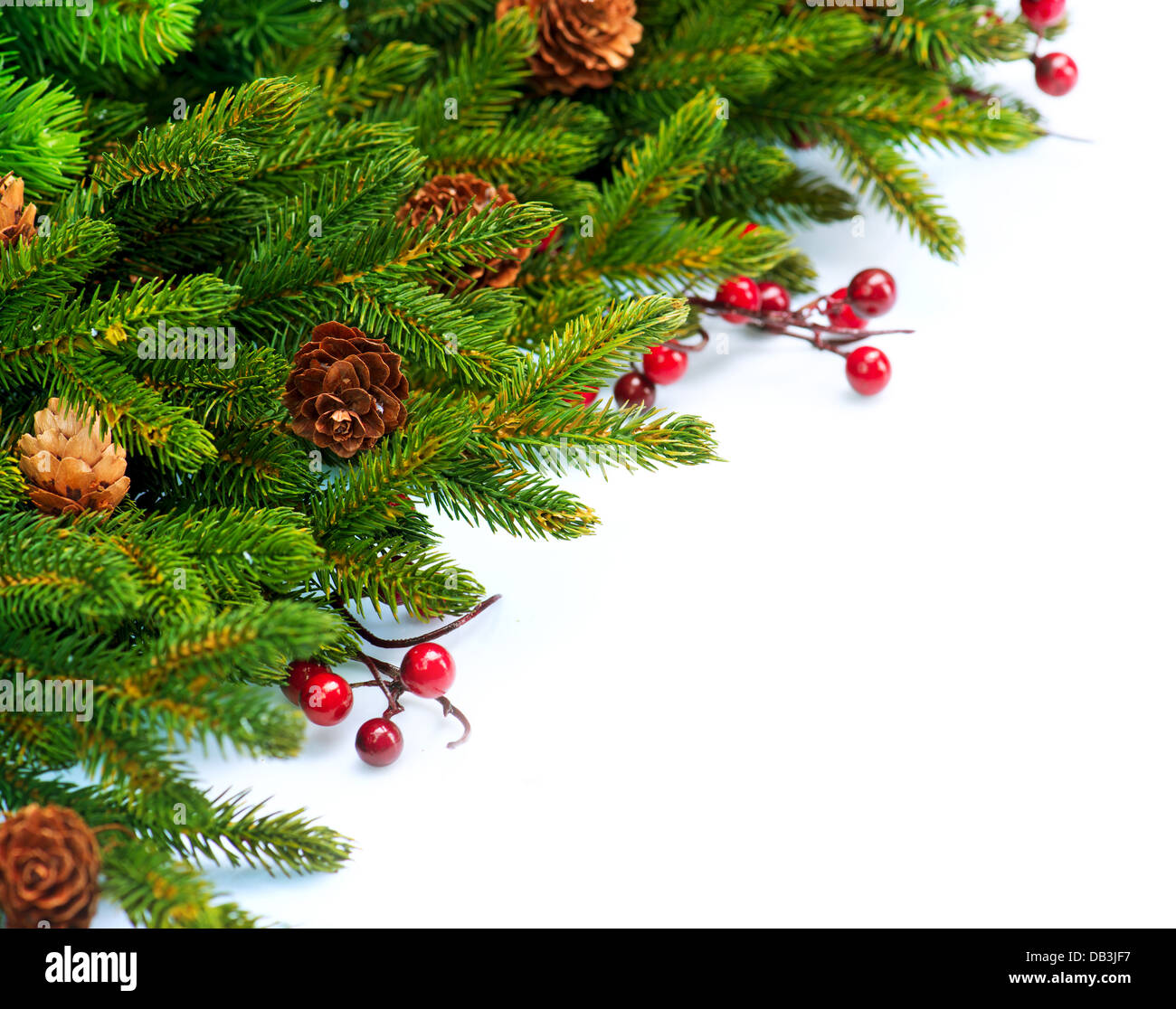Christmas Tree decoration Border Design Stock Photo - Alamy