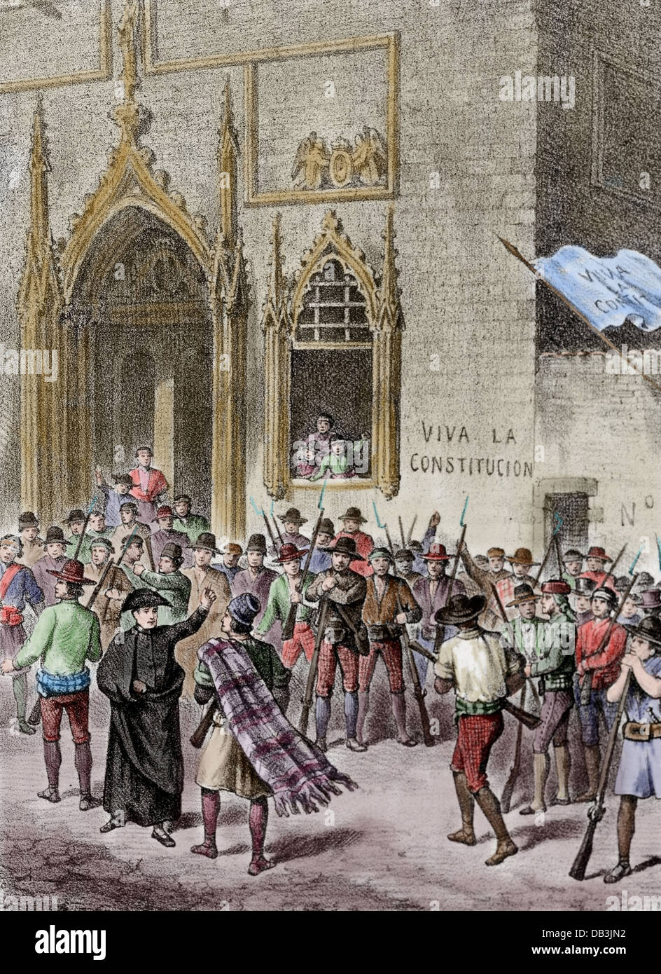 Spain. Liberal Triennium. National Militia Uprising in Valencia in 1822 ...