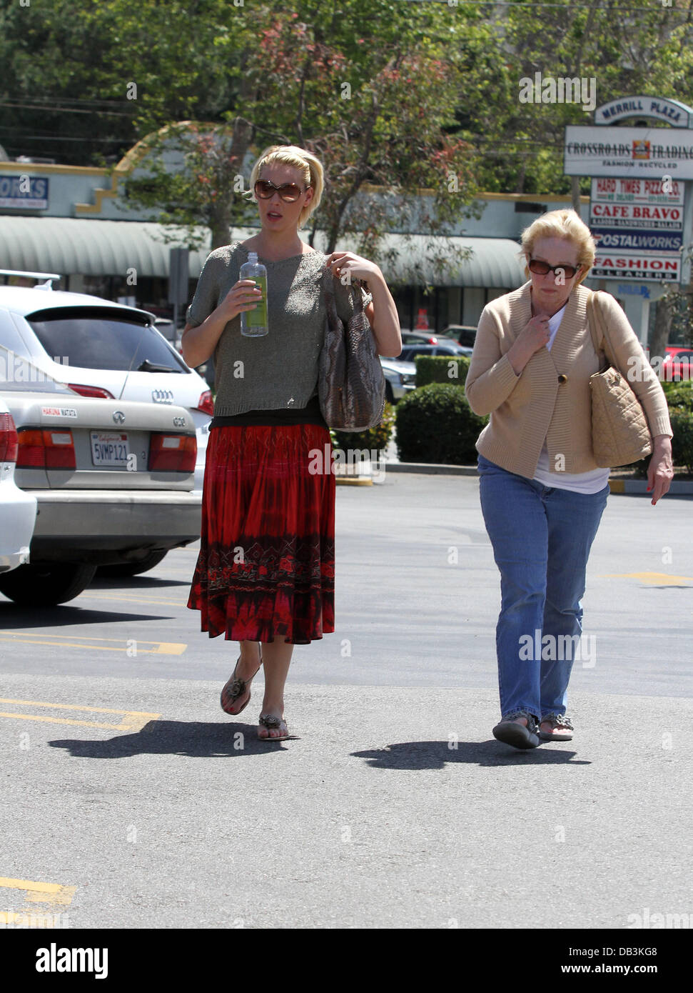 Katherine Heigl and her mother Nancy Heigl make their way to a nail ...