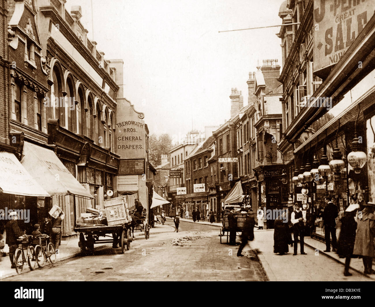 King's Lynn High Street early 1900s Stock Photo - Alamy