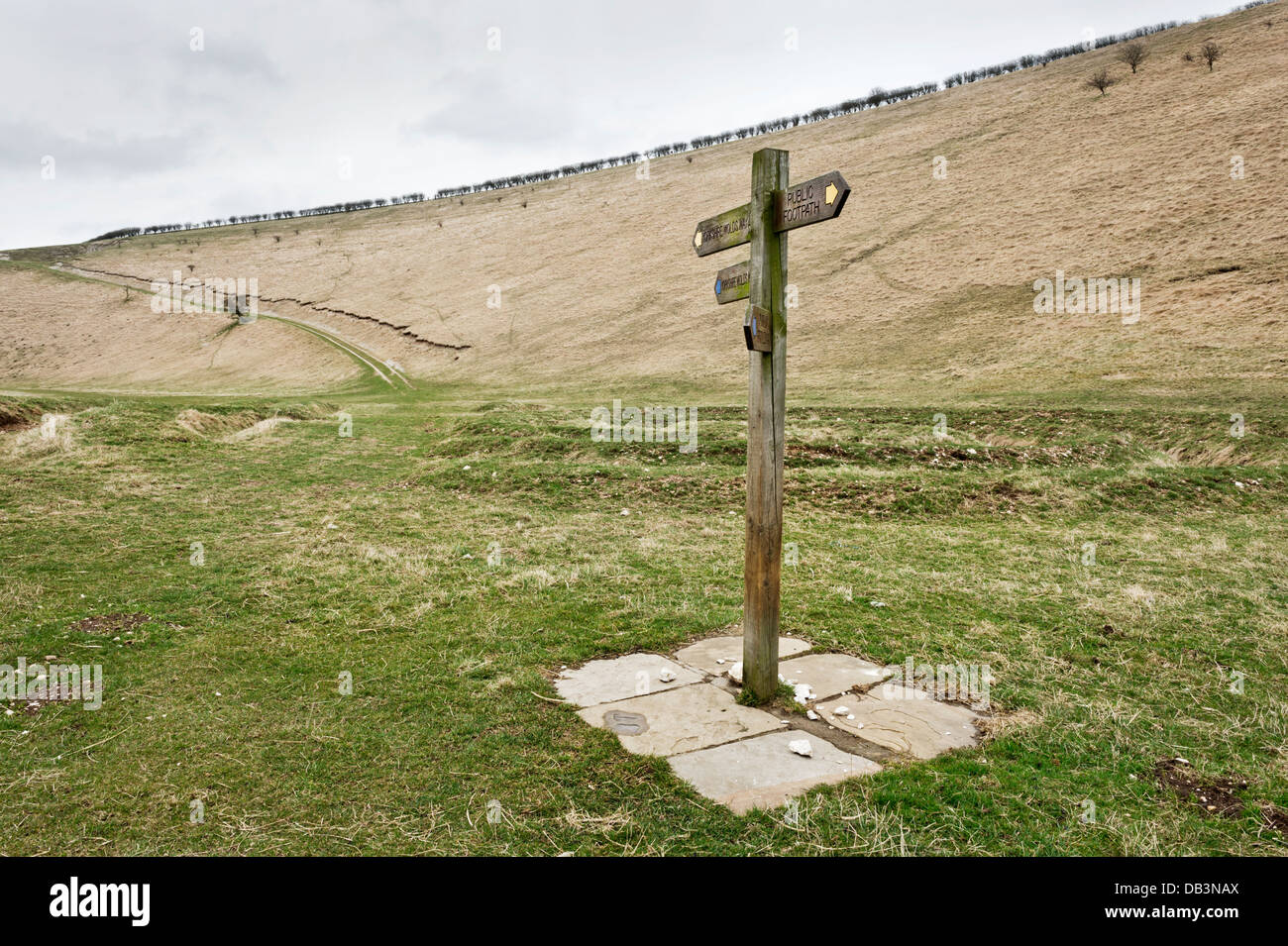 The dry chalk valley of Thixen Dale in the East Riding of Yorkshire ...