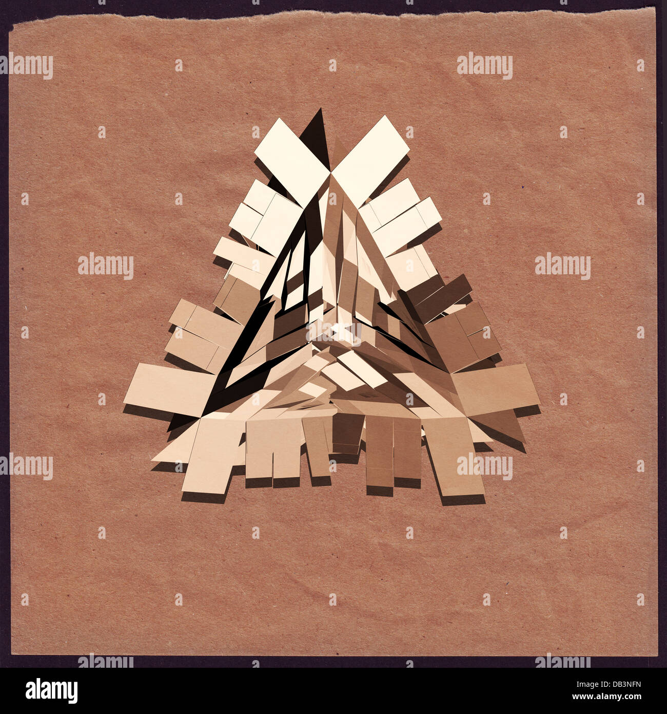 3D geometric art. Triangle on crumpled paper Stock Photo - Alamy