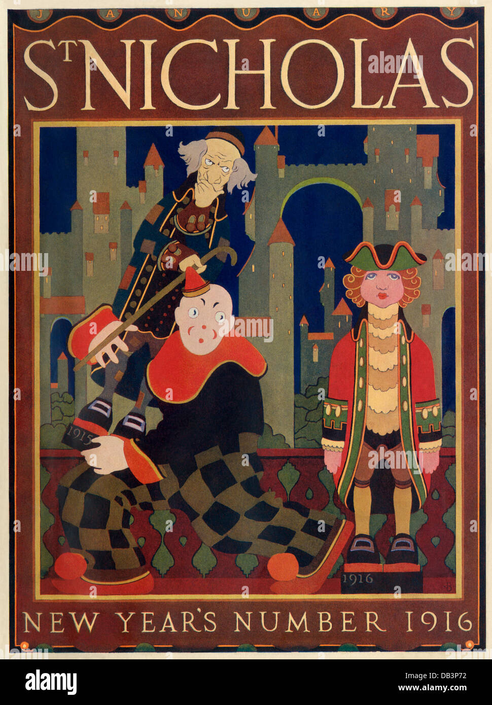 St Nicholas Magazine cover, January 1916. Color halftone illustration ...