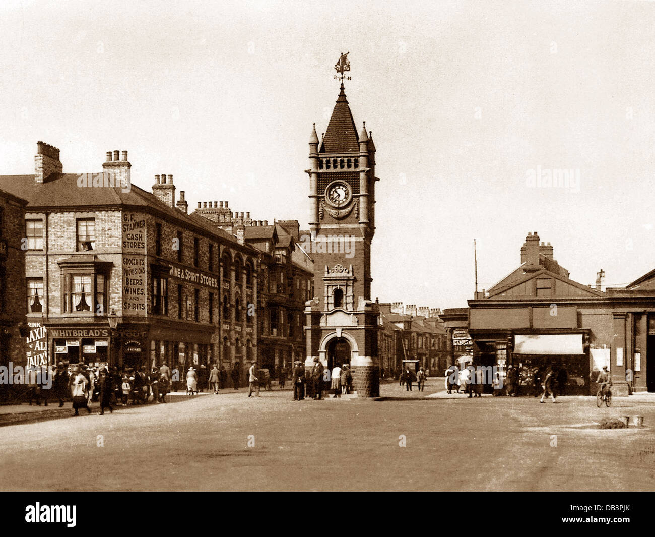 Redcar Clock Tower early 1900s Stock Photo - Alamy