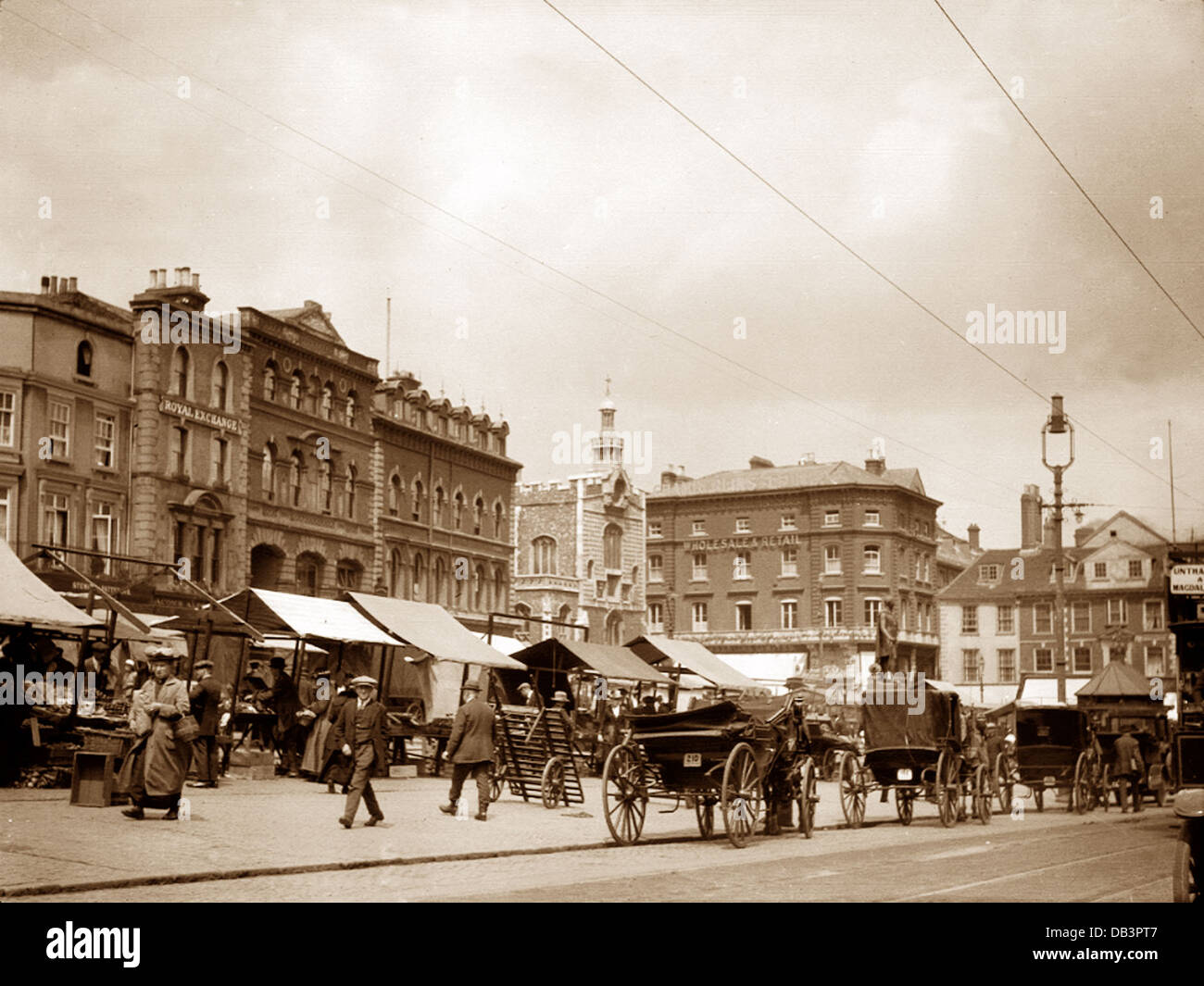 Norwich Market Place early 1900s Stock Photo - Alamy
