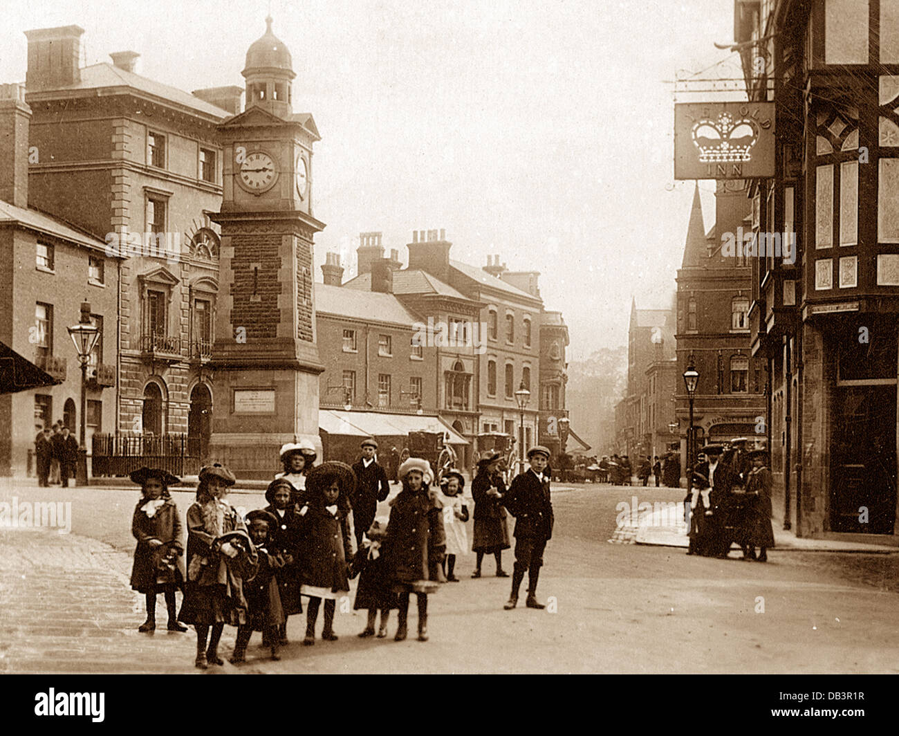 Rugby Market Place early 1900s Stock Photo - Alamy
