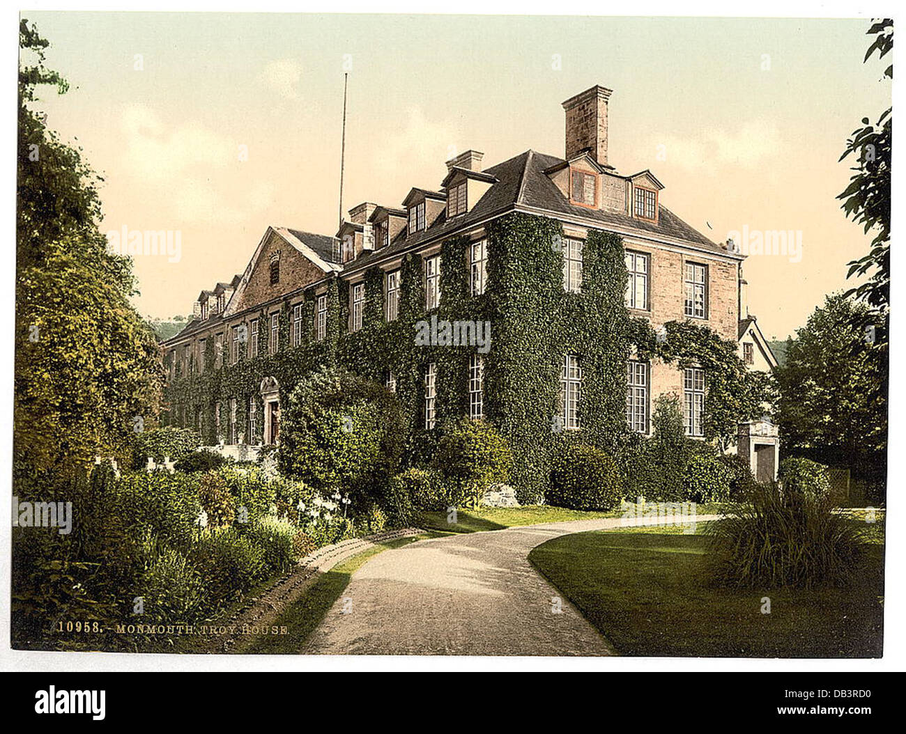 This photograph of Troy House in Monmouth, Wales, provides a historical ...