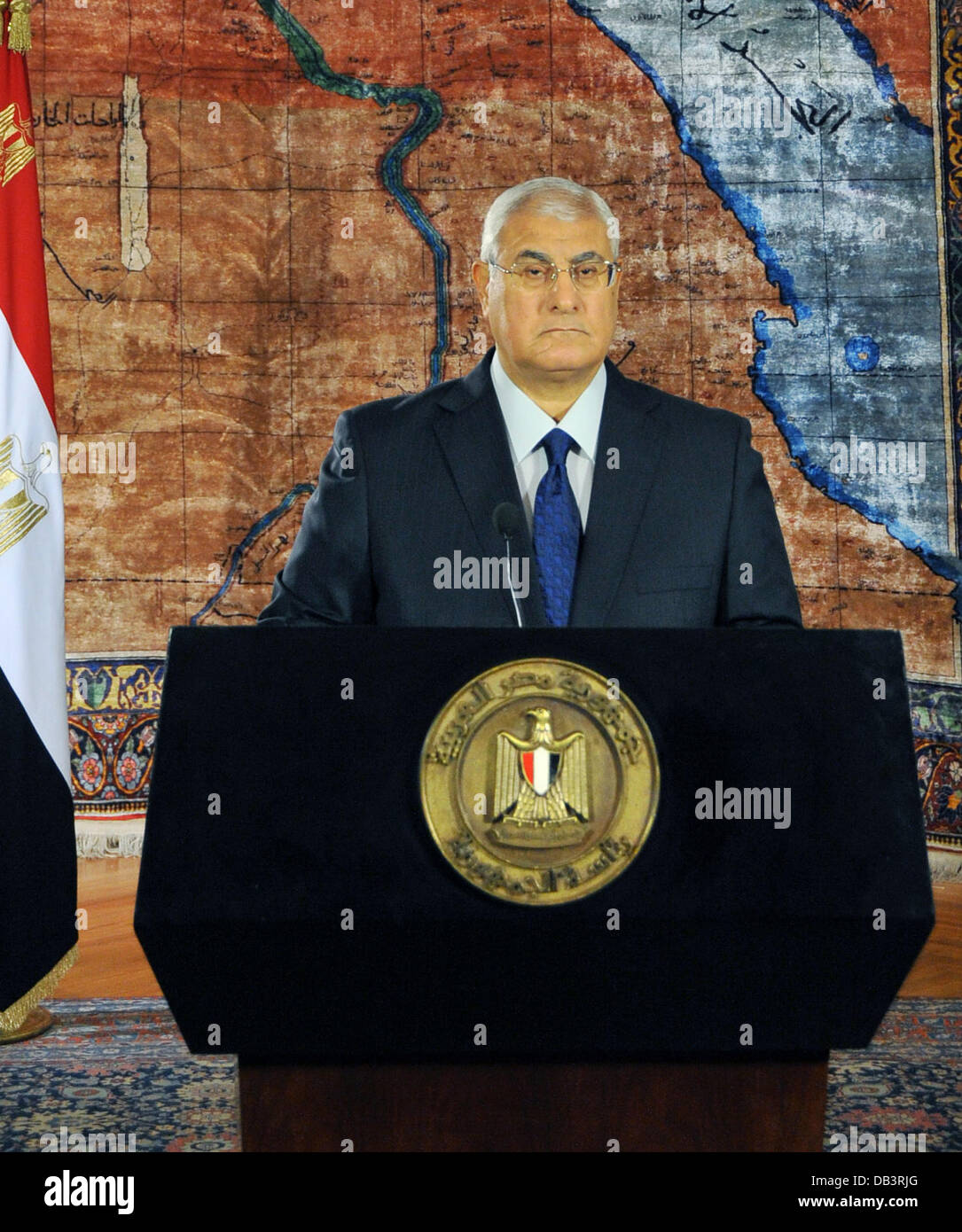July 21, 2013 - Cairo, Cairo, Egypt - Egypt's interim President Adly ...