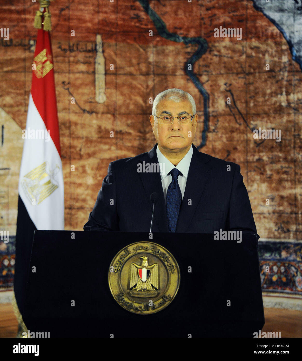 July 23, 2013 - Cairo, Cairo, Egypt - Egypt's interim President Adly ...