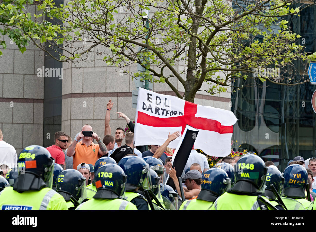 english defence league edl protest birmingham july 20th 2013 eld hold ...