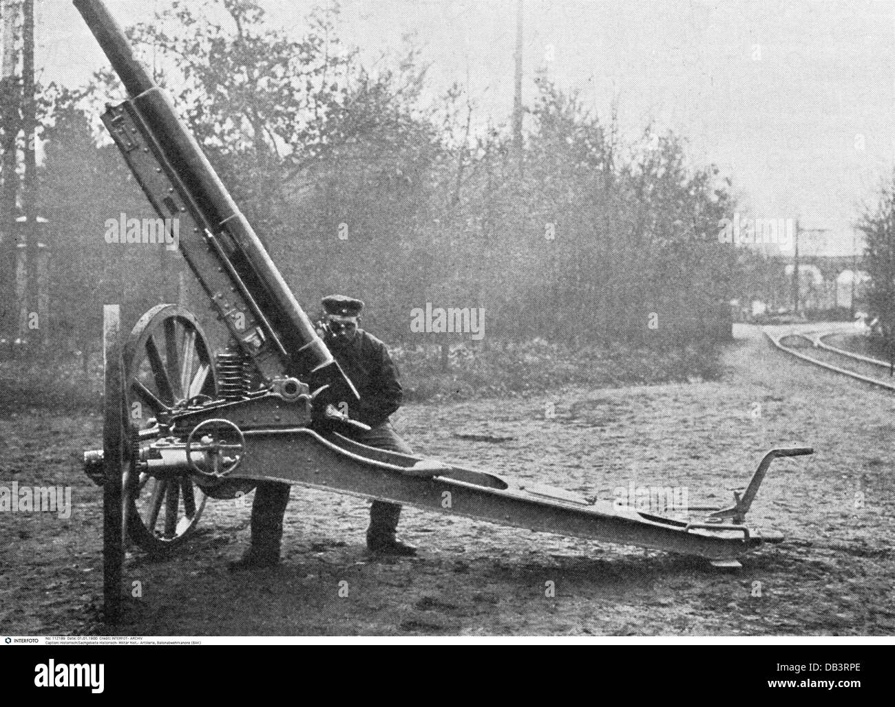 military, artillery, anti-balloon gun, produced by Krupp, gunner in ...