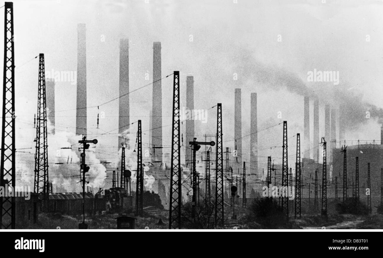 geography / travel, East Germany, chemical industry, VEB Leuna Works ...