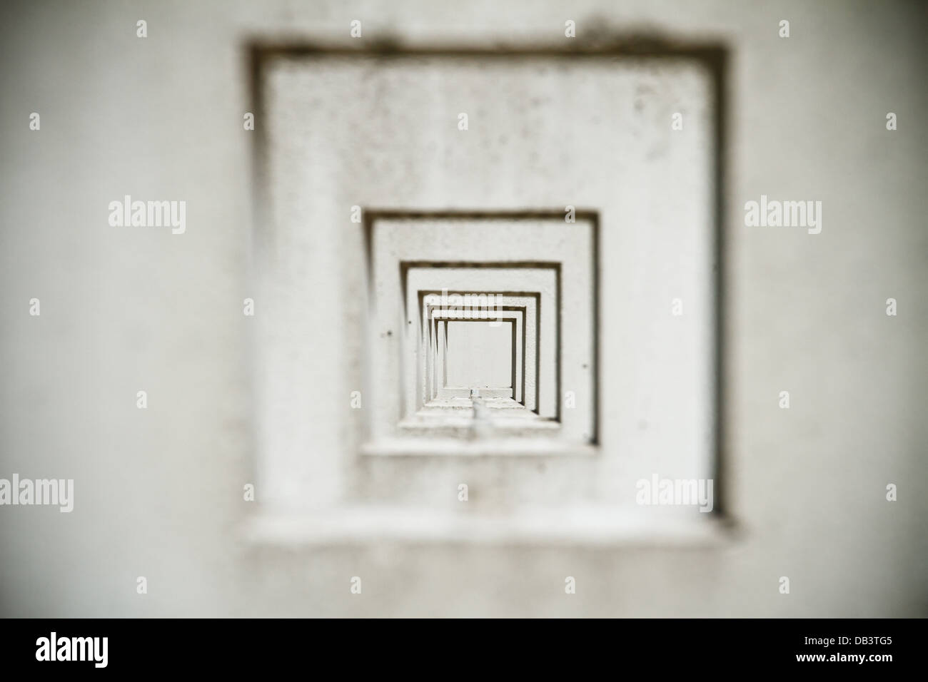 Series of concrete blocks with slots making deep perspective Stock ...