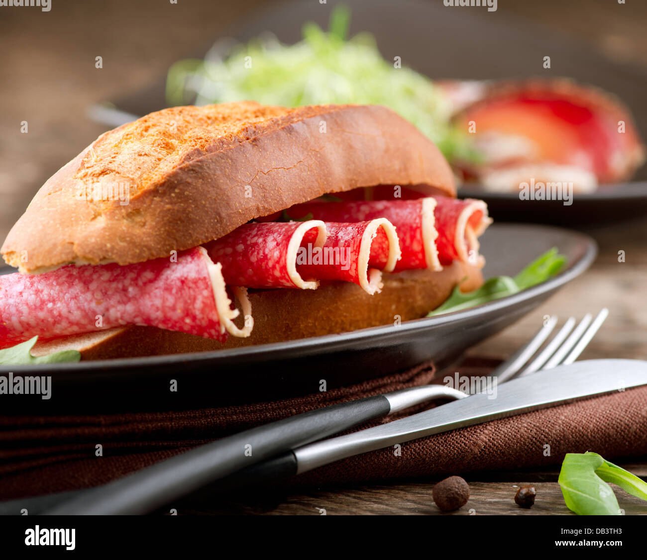 Salami nutrition pork meat hi-res stock photography and images - Alamy