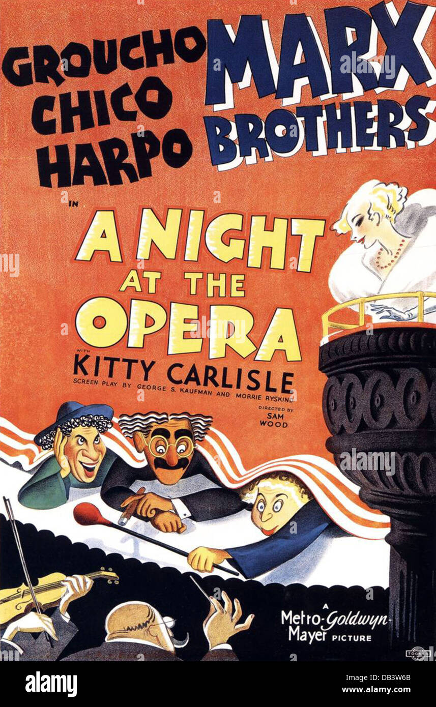 A NIGHT AT THE OPERA - THE MARX BROTHERS MOVIE POSTER Stock Photo - Alamy