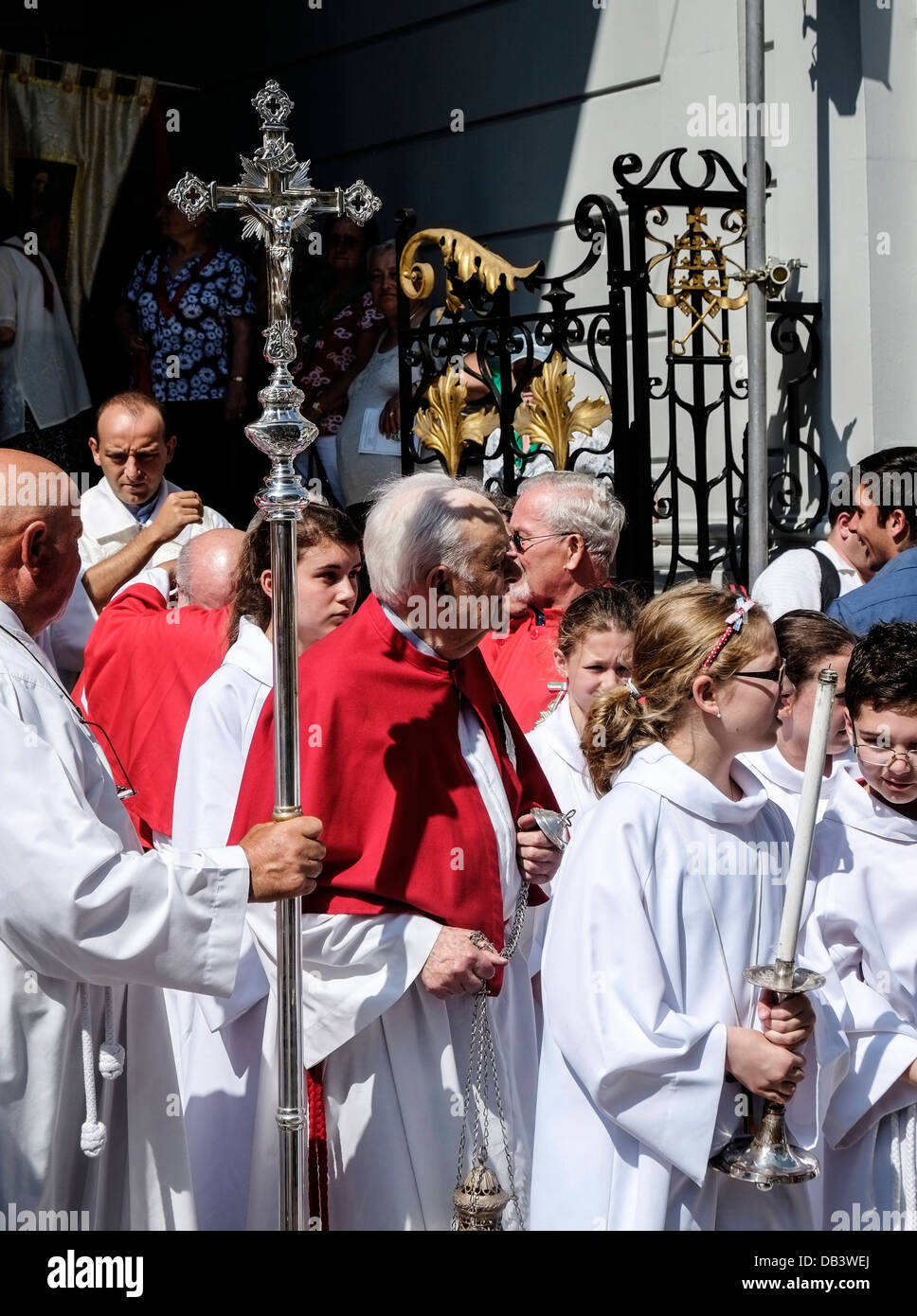 Church officials watching the start of the Procession in Honour of Our ...