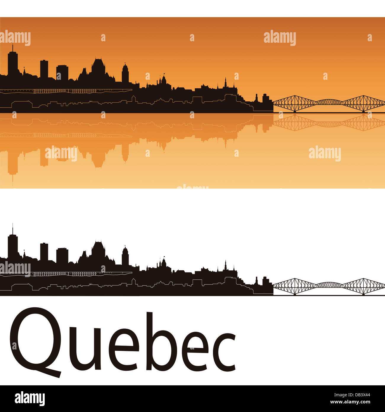Quebec skyline in orange background Stock Photo - Alamy