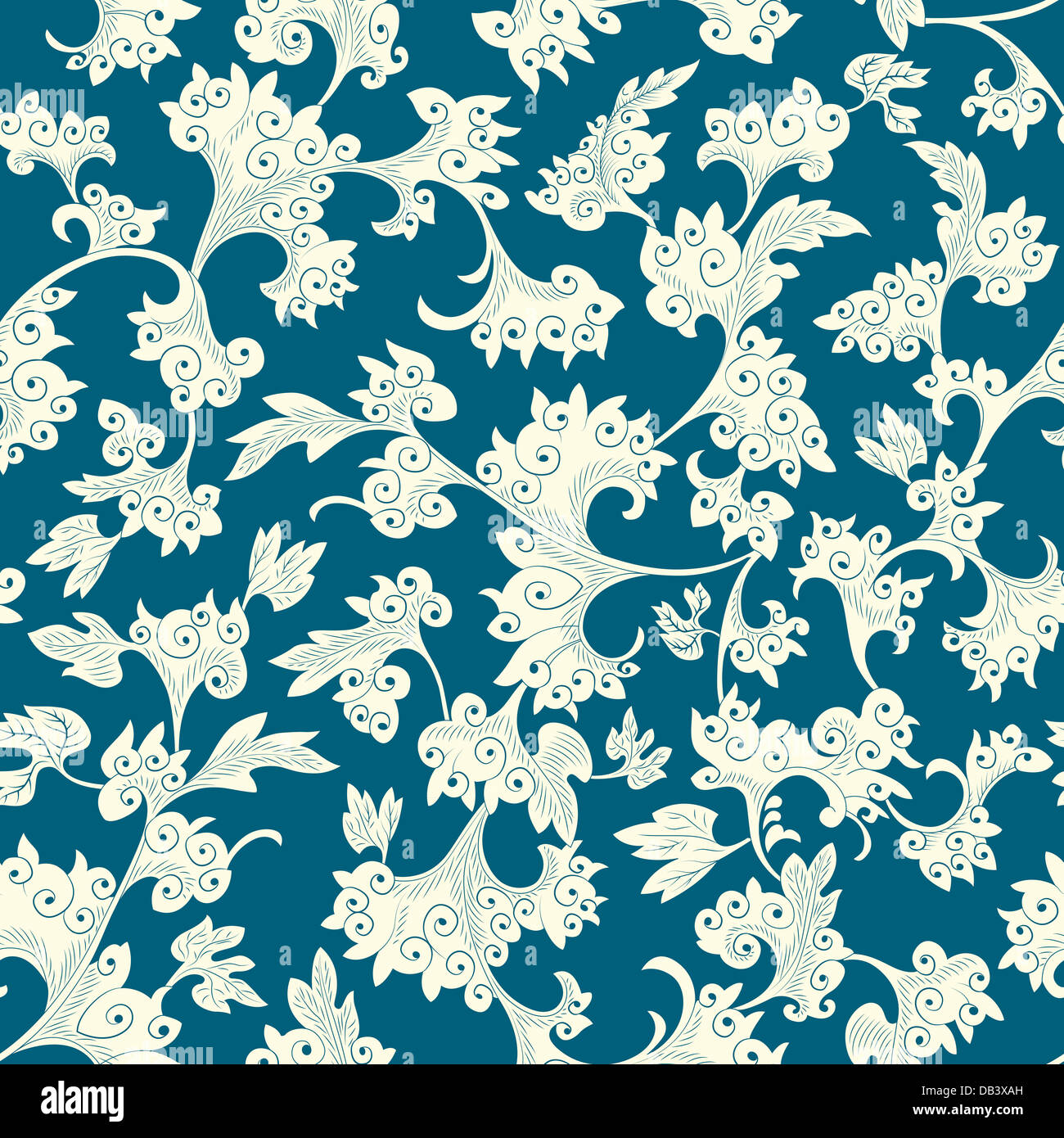 Seamless pattern Chinese and white elements in blue background Stock ...