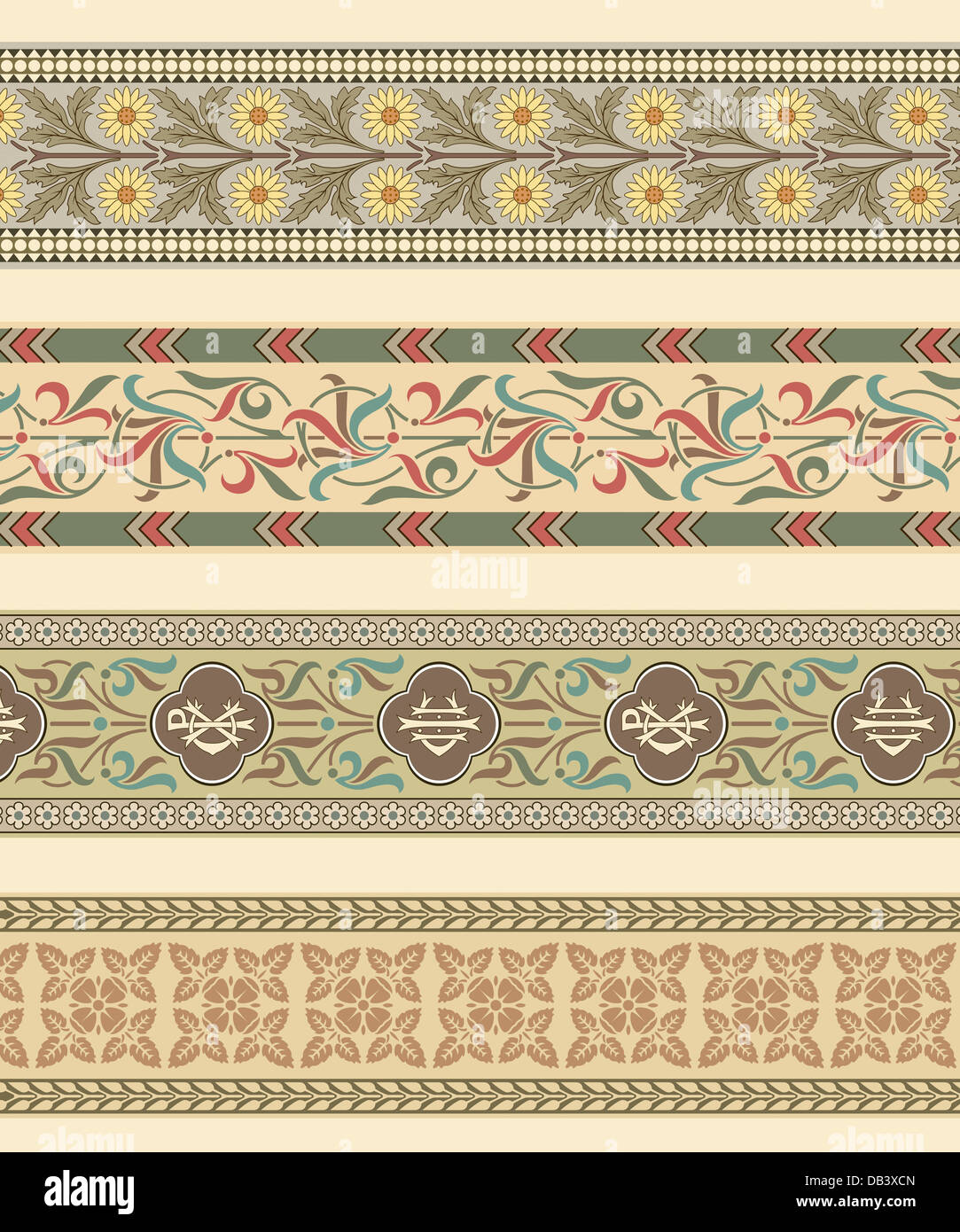 Set of four decorative borders ornamental Stock Photo - Alamy