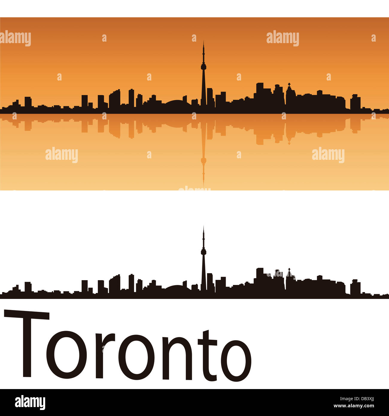 Toronto skyline in orange background Stock Photo - Alamy