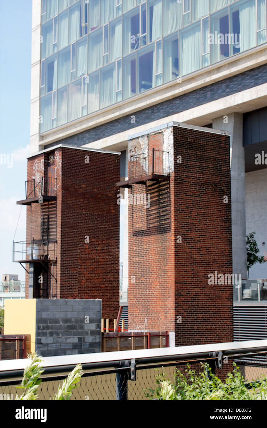 Two brick buildings without windows Stock Photo - Alamy