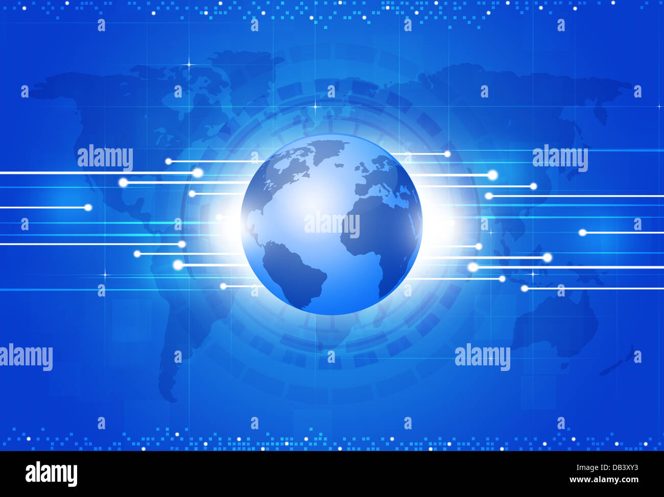 technology digital global business blue concept background Stock Photo ...
