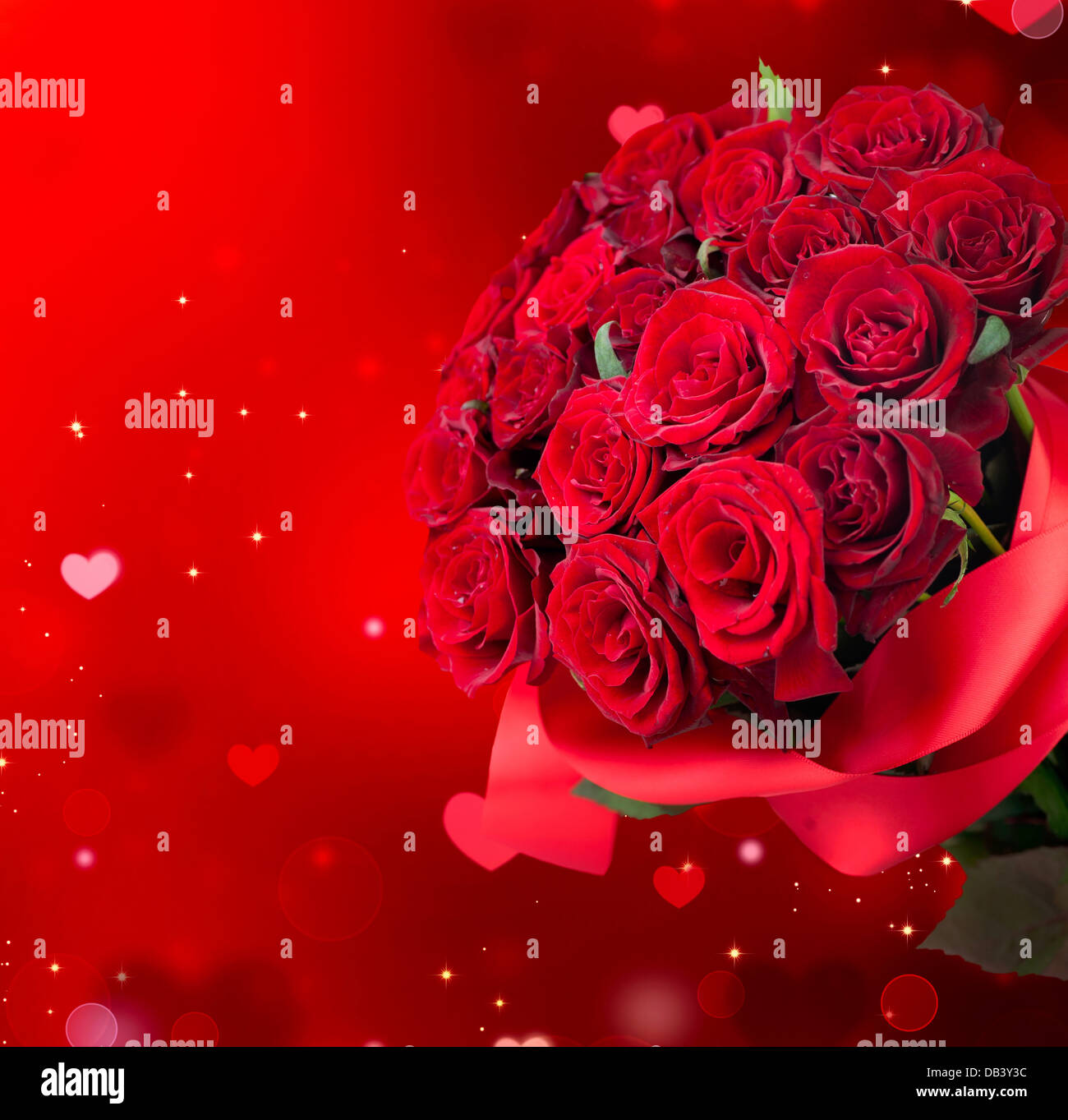 Big Red Roses Bouquet Stock Photo - Alamy