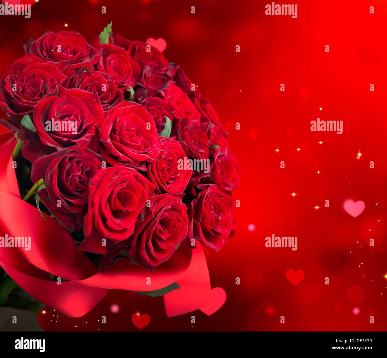 Big Red Roses Bouquet Stock Photo - Alamy