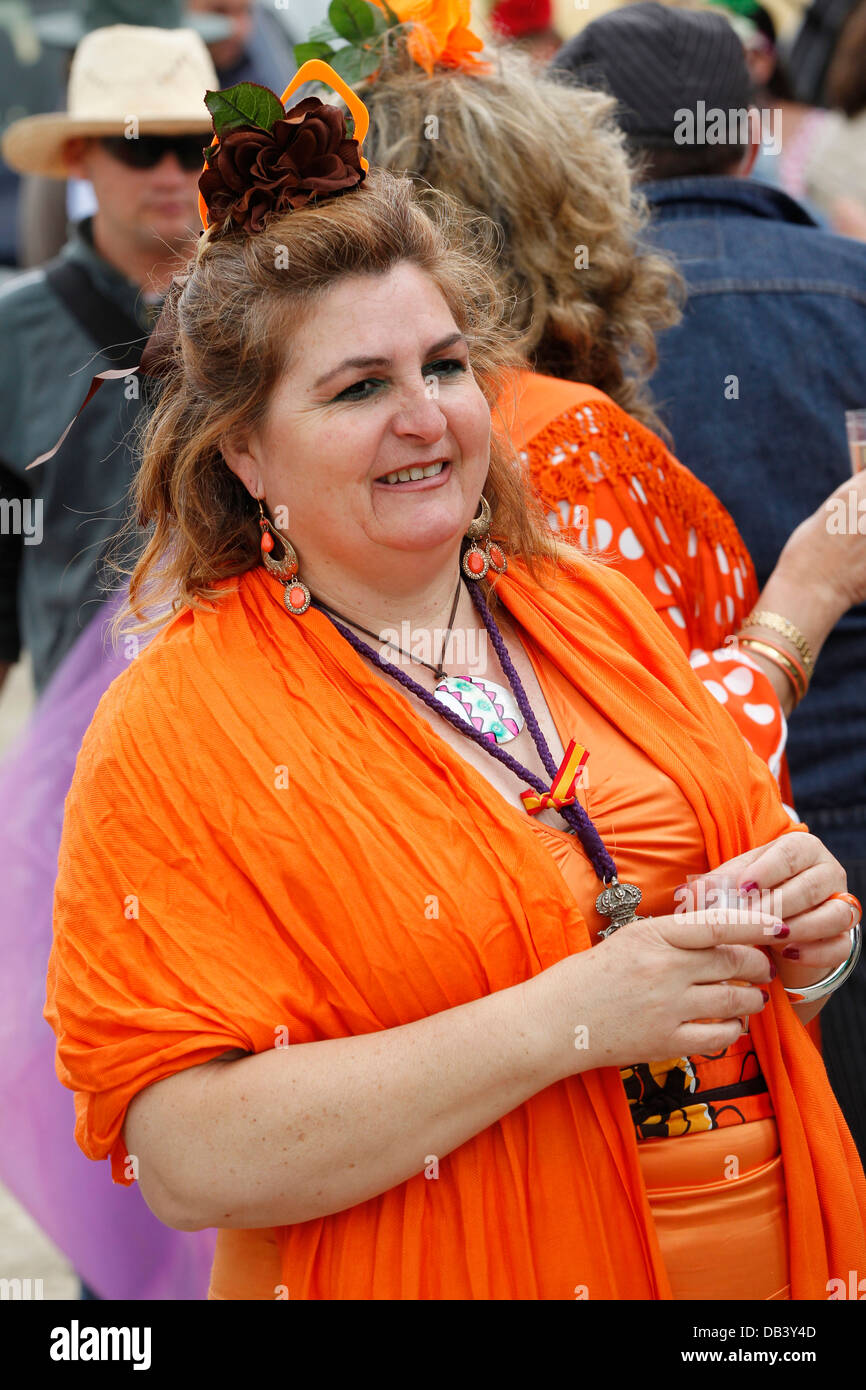 Spanish woman wearing gypsy flamenco style dresses Stock Photo - Alamy