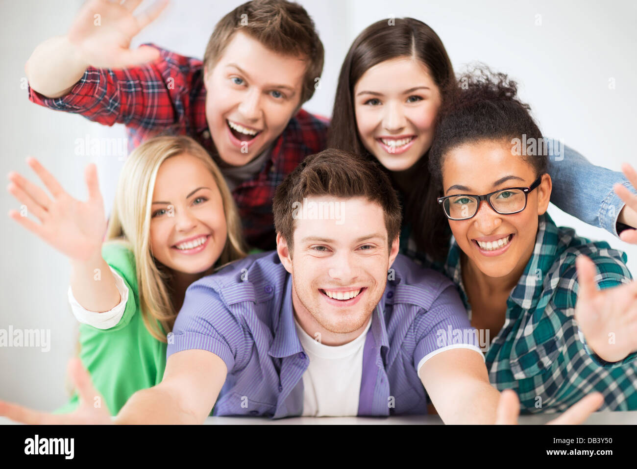 group of students at school Stock Photo - Alamy