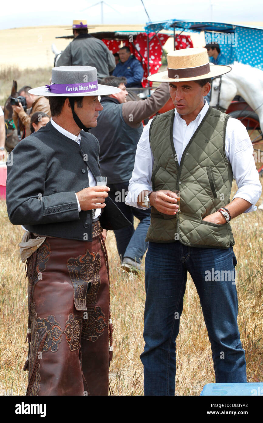 Horsemen dressed in Andalusian style making the Catholic pilgrimage to ...