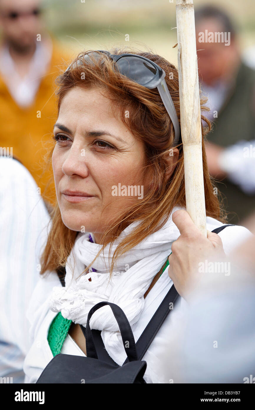 Spanish Catholic pilgrim making the annual pilgrimage to El Rocio in ...