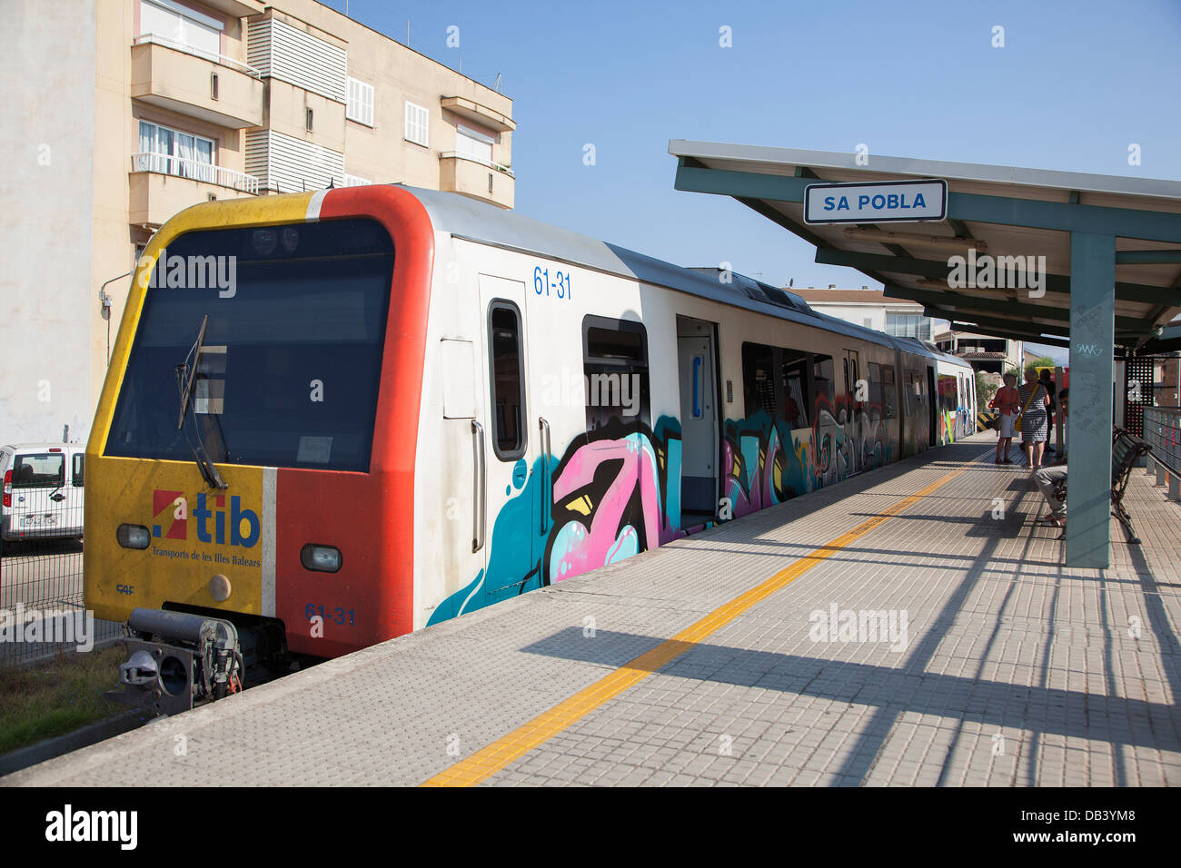 Sa Pobla Railway station on the TIB rail network on the Island of ...