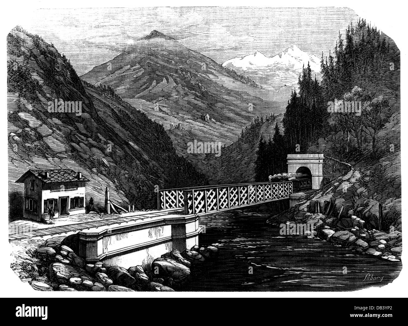 Historic railroad bridge Black and White Stock Photos & Images - Alamy
