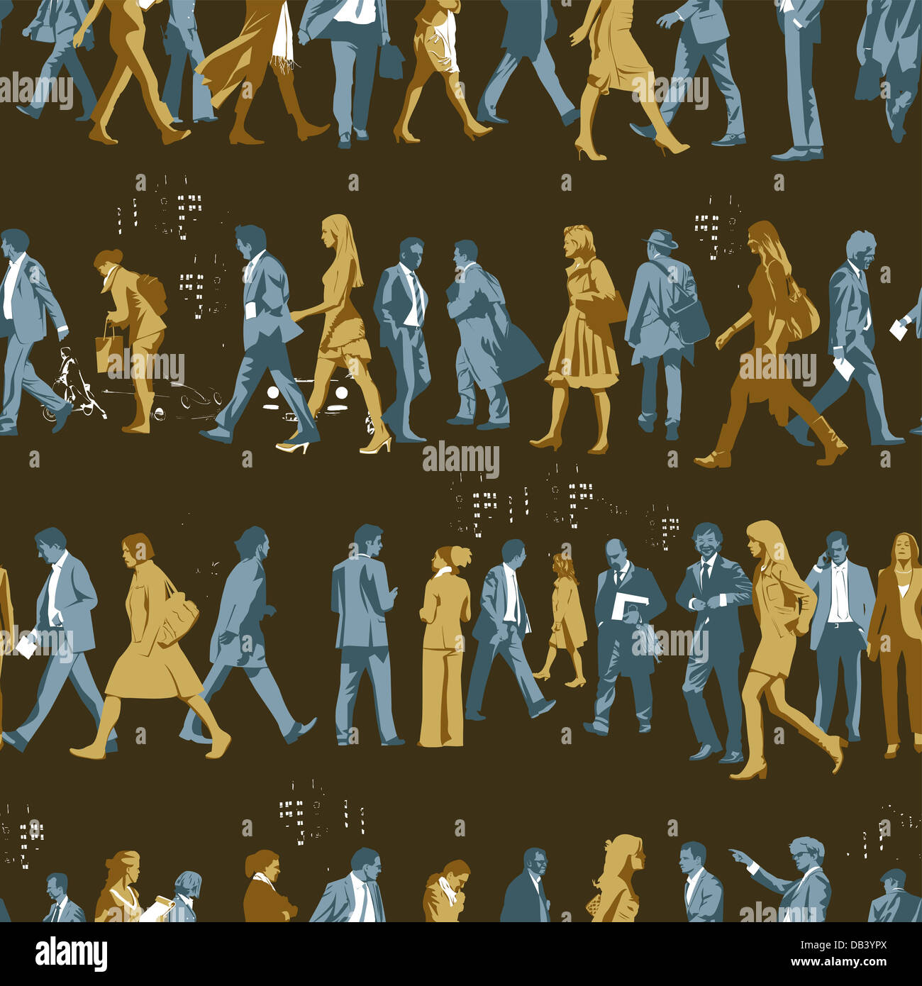 Busy People Seamless Pattern Stock Photo - Alamy
