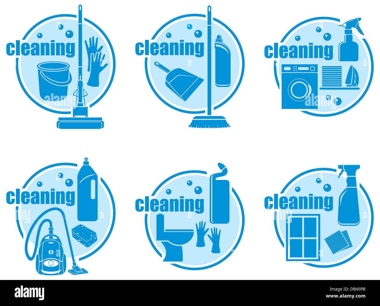 Set of icon cleaning on a white background Stock Photo - Alamy