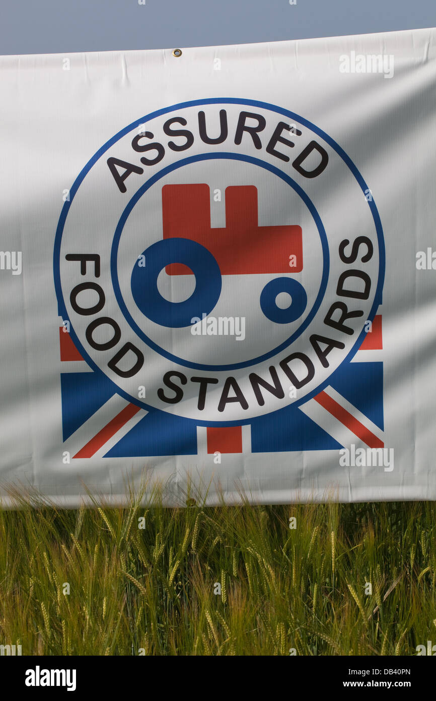 Roadside Banner ASSURED FOOD STANDARDS. Norfolk. UK Stock Photo - Alamy