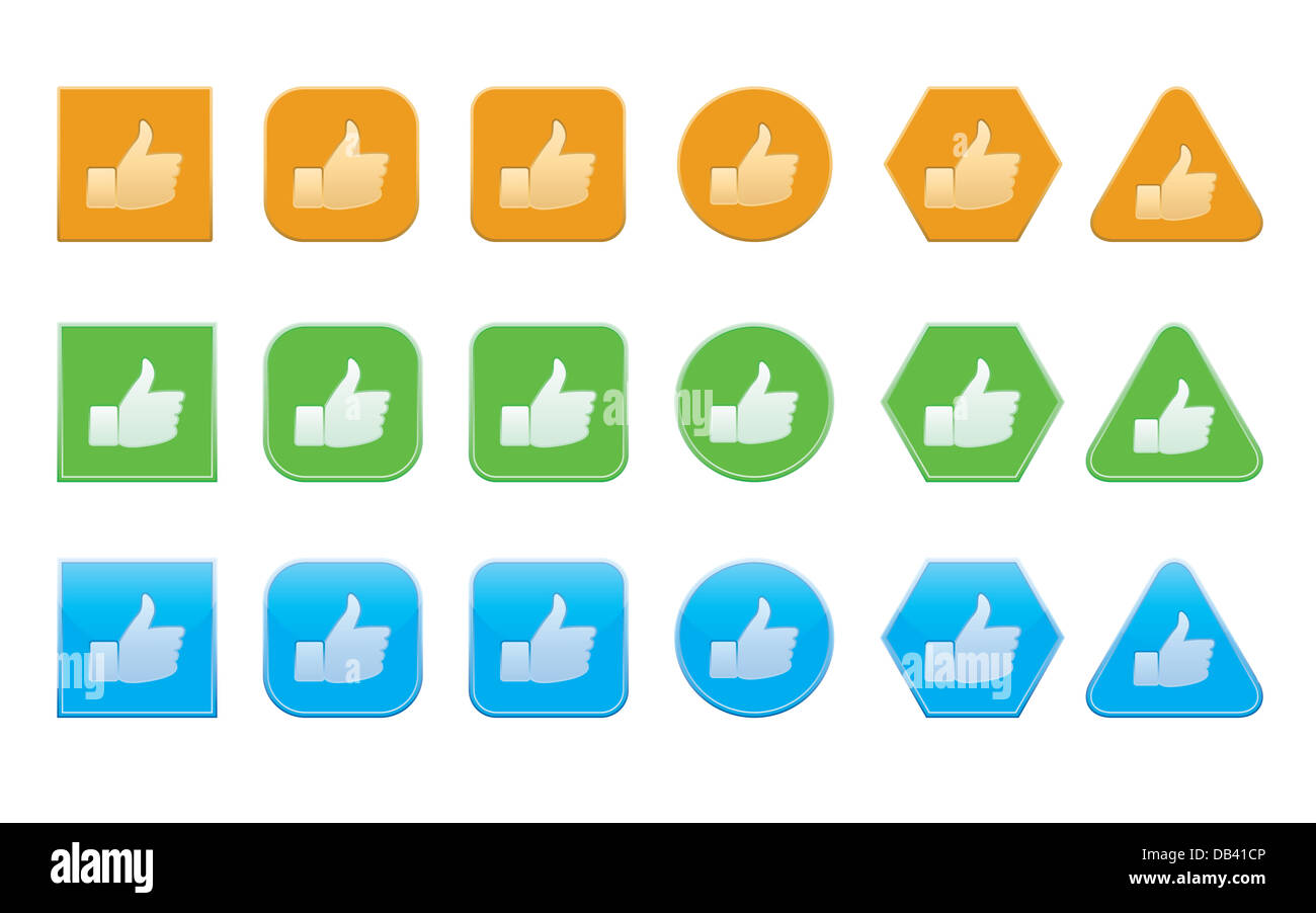 set of like icons of different shape Stock Photo - Alamy