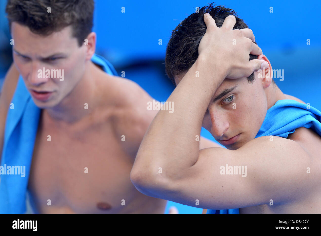 Barcelona, Spain. 23rd July, 2013. Patrick Hausding (L) and Stephan ...