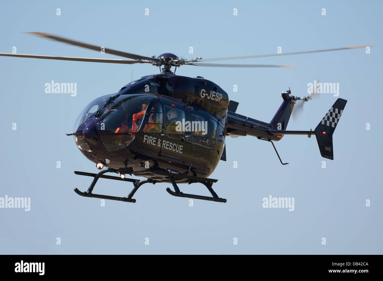 EUROCOPTER EC145 HELICOPTER ON FIRE AND RESCUE DUTIES IN THE UK Stock ...