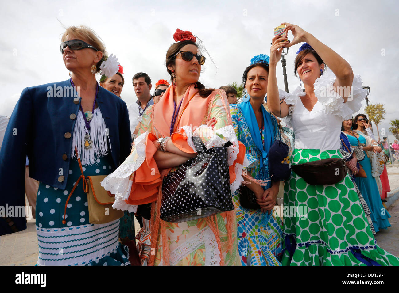 Spanish women wearing gypsy flamenco clothes in southern Spain Stock Photo - Alamy