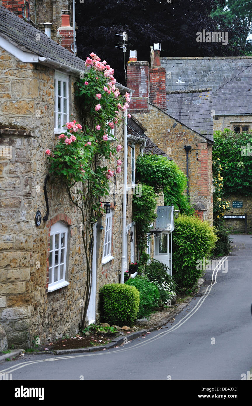 A view of a back street at Beaminster Dorset UK Stock Photo - Alamy