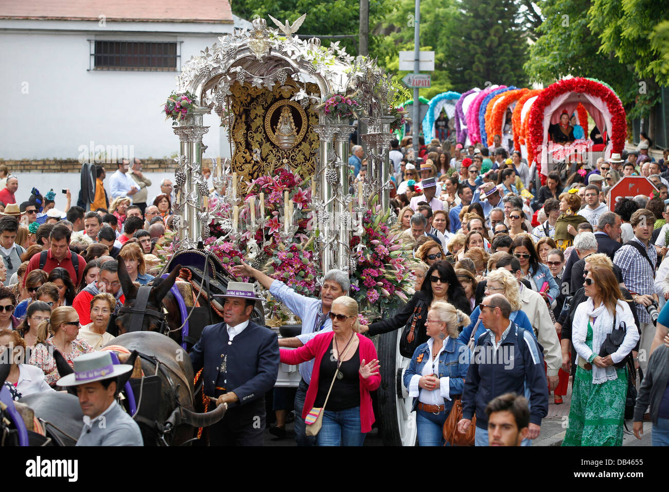 Catholic pilgrimage from Jerez to El Rocio in southern Spain Stock ...