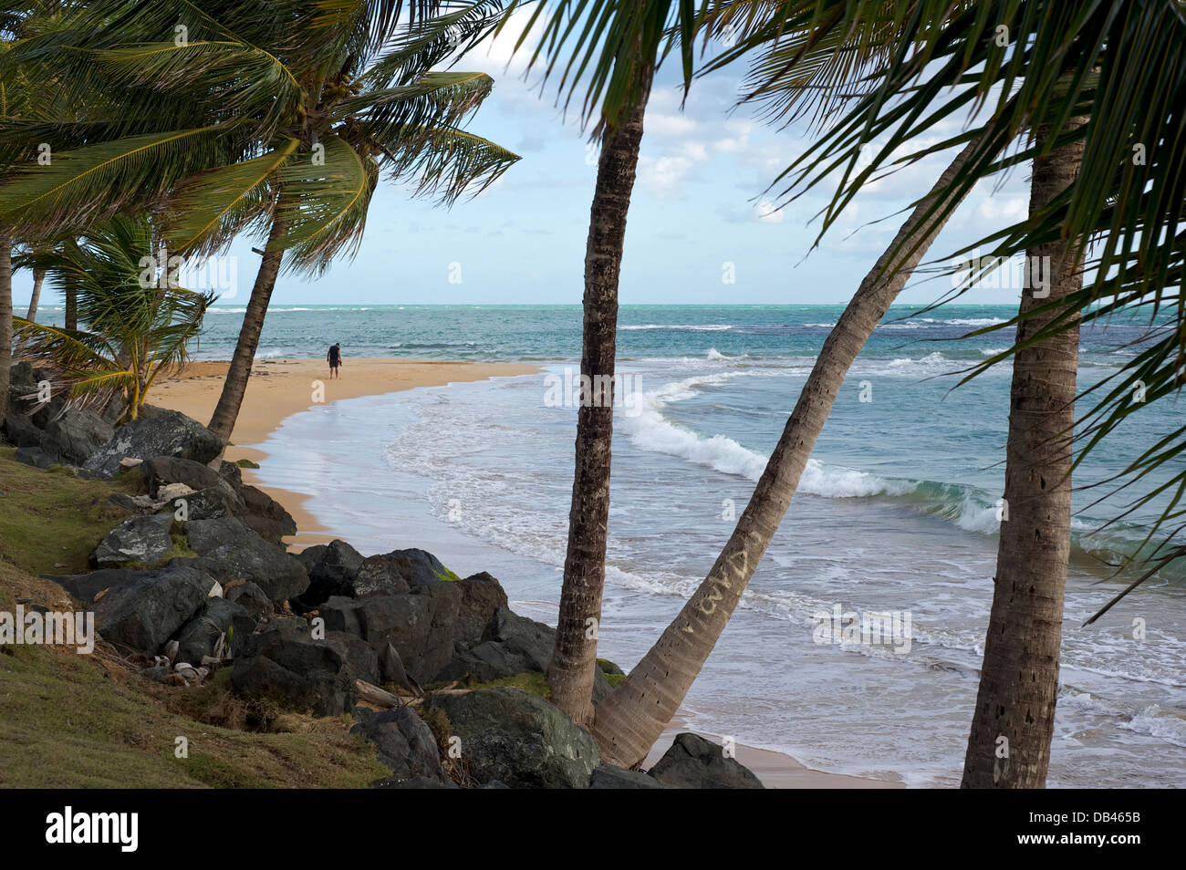 View of beach at Luquillo, Puerto Rico Stock Photo - Alamy